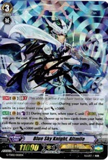 Blue Sky Knight, Altmile (Signed Foil) - G-TD02: Divine Swordsman of the Shiny Star - Cardfight ...