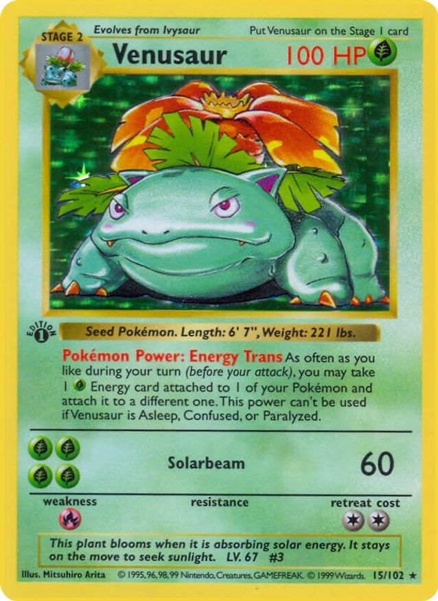 Venusaur - Base Set (Shadowless) - Pokemon