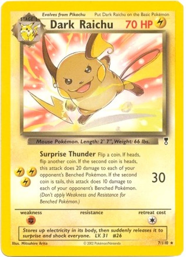 Dark Raichu - 7/110 (WotC Legendary Collection) - Deck Exclusives - Pokemon