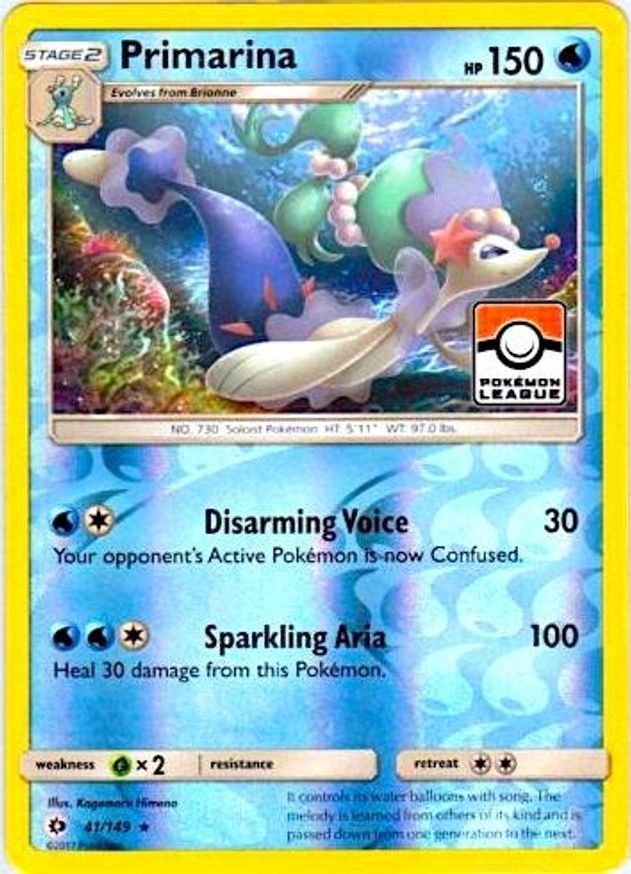 Primarina - 41/149 (Pokemon League) - League & Championship Cards - Pokemon