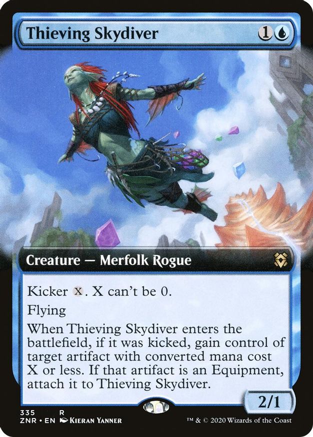 Thieving Skydiver (Extended Art) - Zendikar Rising - Magic: The Gathering