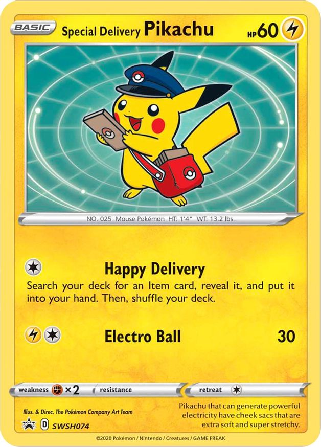 Special Delivery Pikachu - SWSH074 - SWSH: Sword & Shield Promo Cards ...