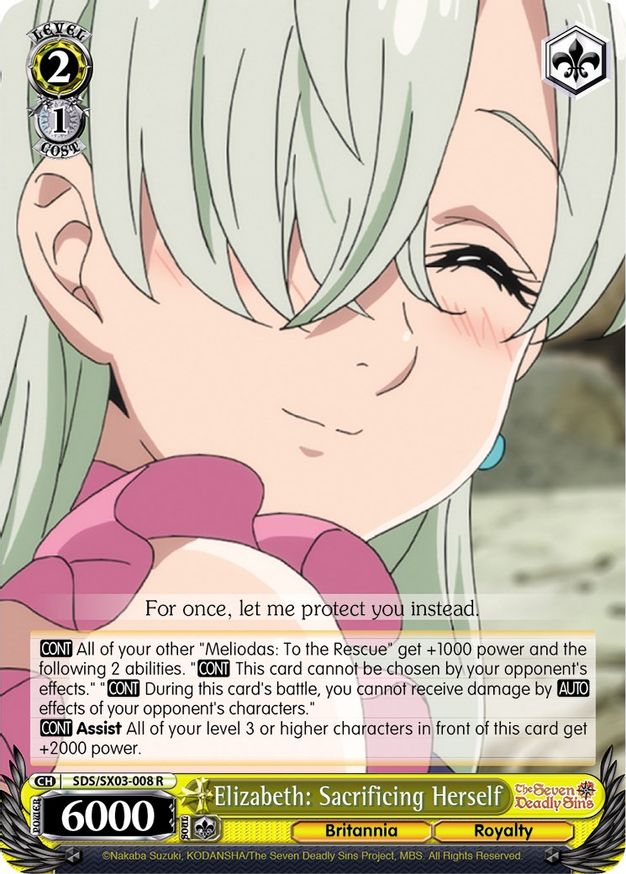 Elizabeth: Sacrificing Herself - The Seven Deadly Sins - Weiss Schwarz