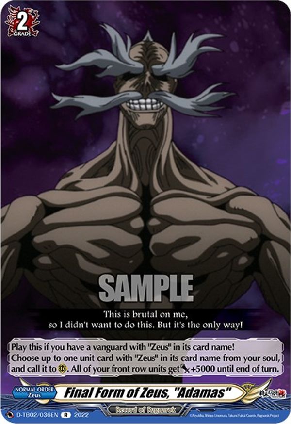 Final Form of Zeus, "Adamas" - D-TB02: Record of Ragnarok - Cardfight ...
