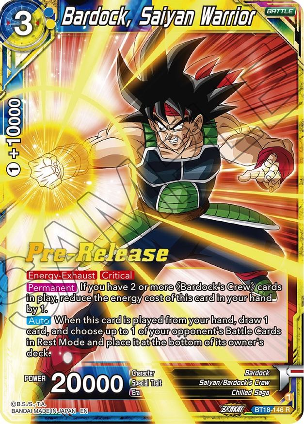 Bardock, Saiyan Warrior - Dawn of the Z-Legends Pre-Release Cards ...