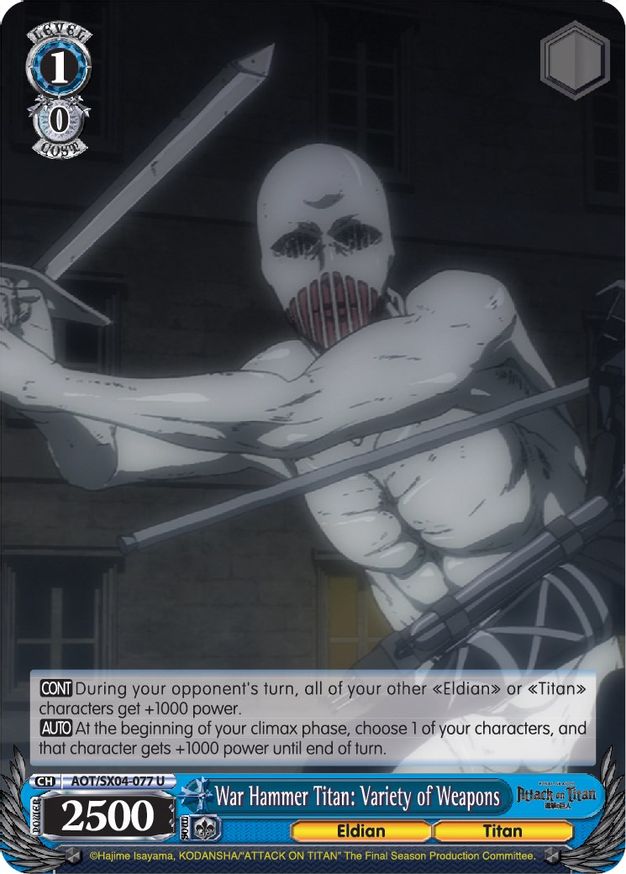 War Hammer Titan: Variety of Weapons - Attack On Titan: Final Season ...