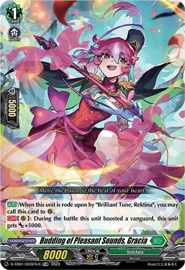 Budding of Pleasant Sounds, Gracia (Foil) - D-TD01: Urara Haneyama -Bandmaster of Blossoming ...