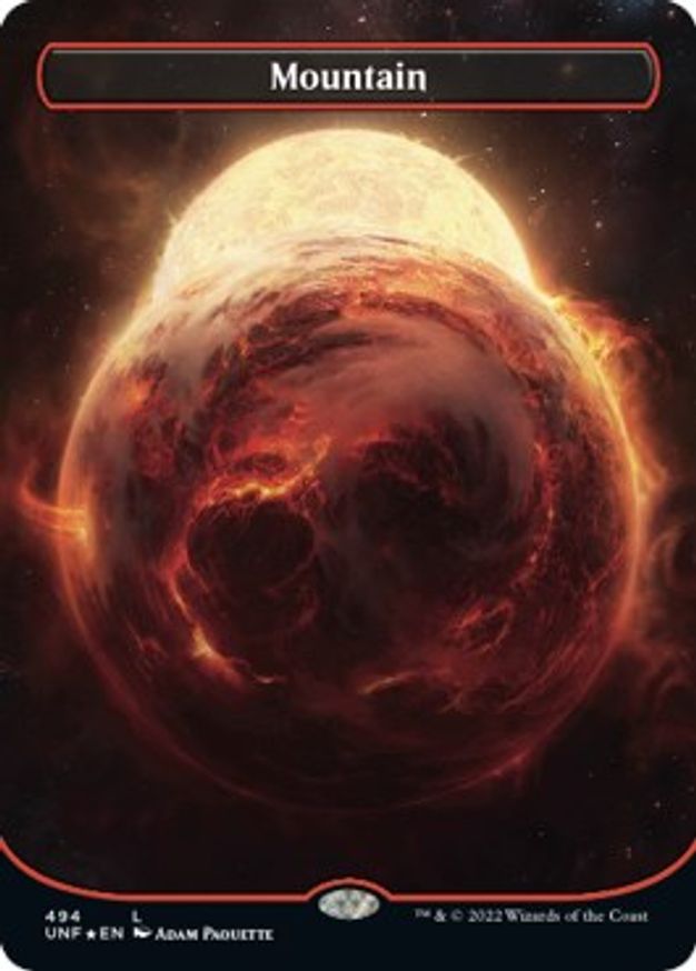 Mountain (494) (Borderless) (Galaxy Foil) - Unfinity - Magic: The Gathering