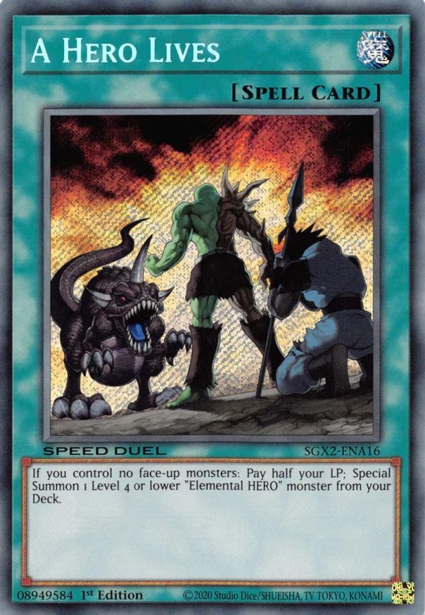 A Hero Lives Secret Rare Speed Duel Gx Midterm Paradox Yugioh 1644