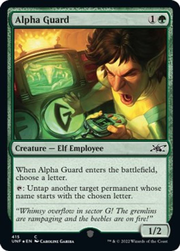 Alpha Guard (Galaxy Foil) - Unfinity - Magic: The Gathering