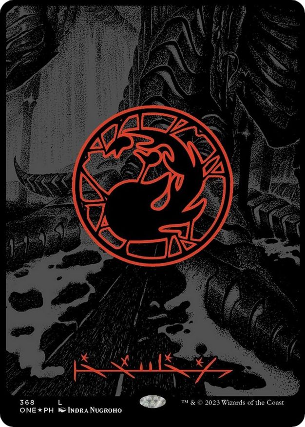 Mountain (Phyrexian) - Full Art (Oil Slick Raised Foil) - Phyrexia: All ...