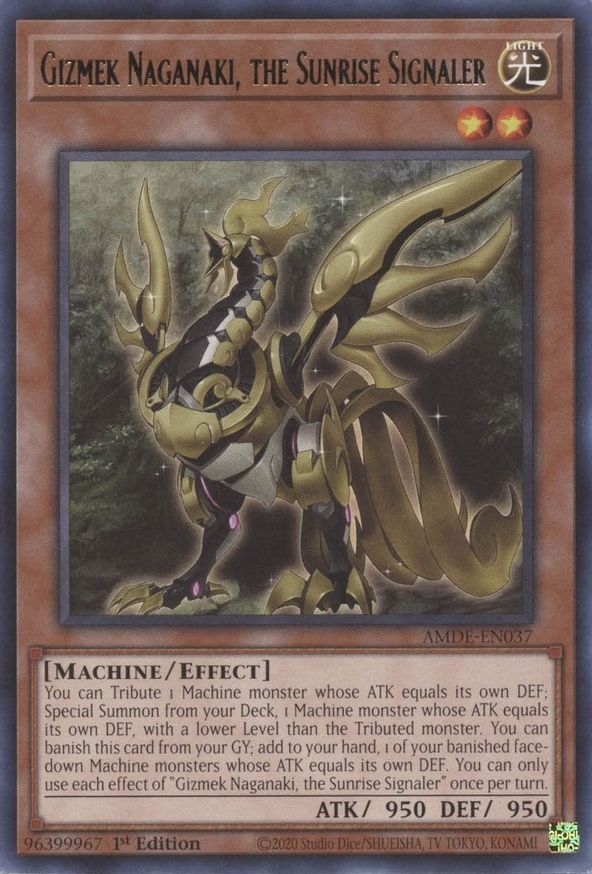Gizmek Naganaki, the Sunrise Signaler - Amazing Defenders - YuGiOh
