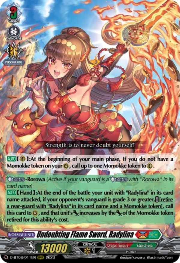Undoubting Flame Sword, Radylina - Minerva Rising - Cardfight Vanguard