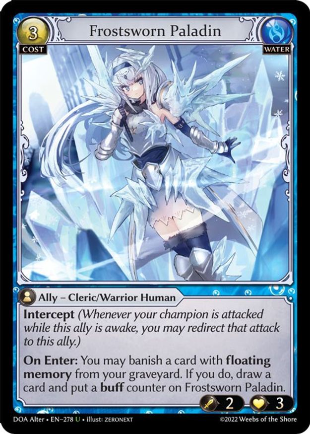 Frostsworn Paladin - Dawn of Ashes Alter Edition - Grand Archive TCG