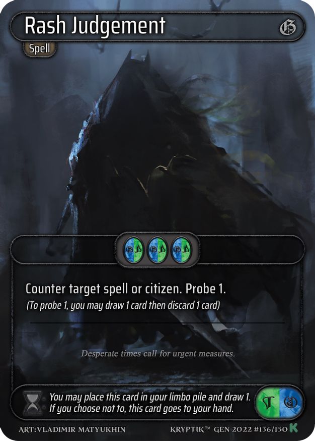 Rash Judgment - Genesis [Kickstarter] - Kryptik TCG