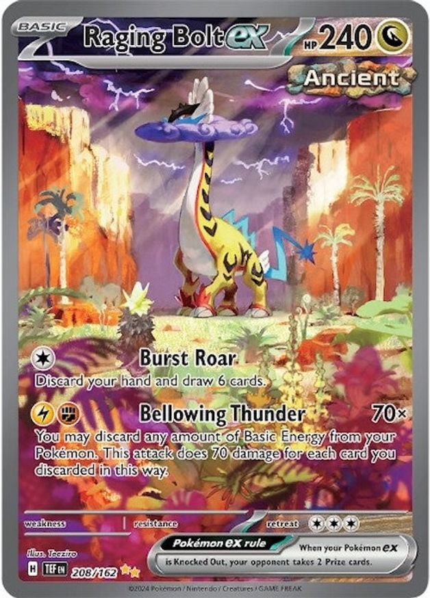 Raging Bolt ex - 208/162 - SV05: Temporal Forces - Pokemon