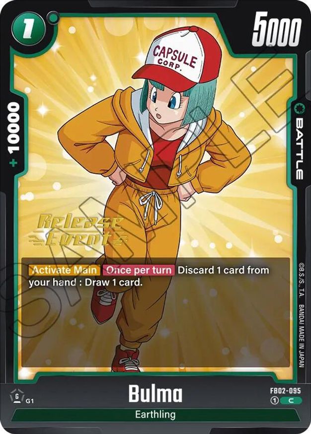 Bulma - FB02-095 - Blazing Aura Release Event Cards - Dragon Ball Super ...