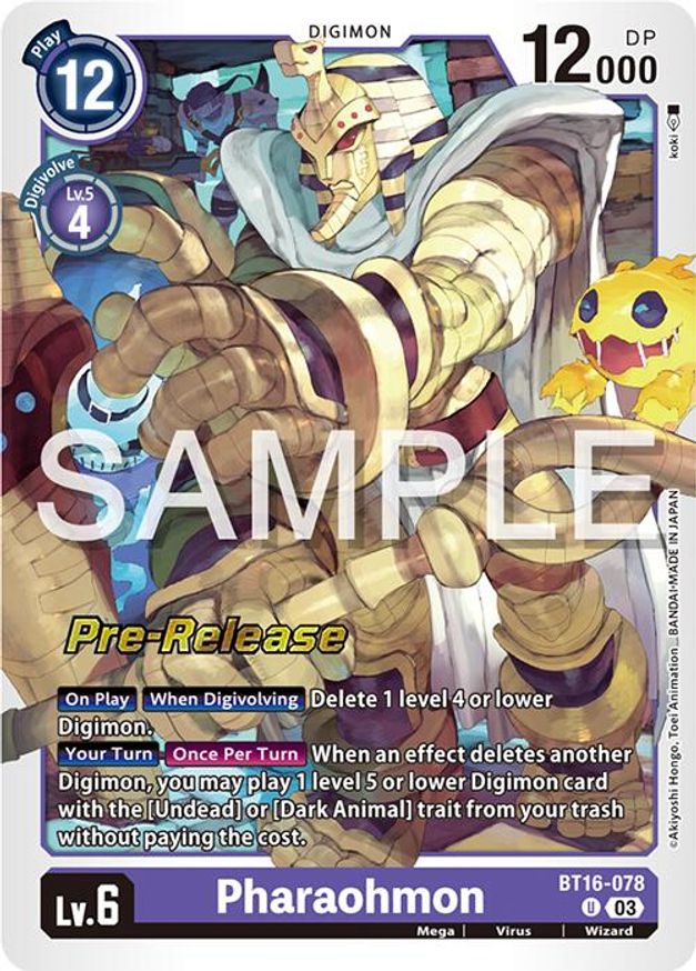 Pharaohmon - Beginning Observer Pre-Release Cards - Digimon Card Game