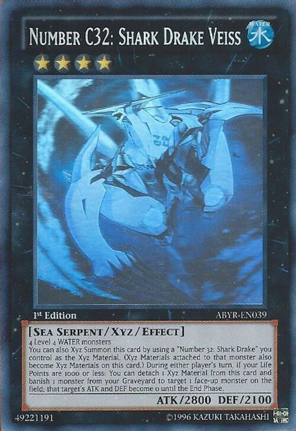Number C32: Shark Drake Veiss (Ghost Rare) - Abyss Rising - YuGiOh